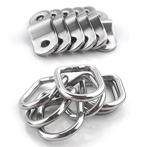 6Pcs 1/4" Stainless Steel Trailers Tie Down Anchor D Rings Anchor with – Tootaci